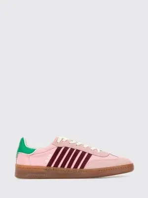 Dsquared2 Boxer Sneakers In Suede And Nylon - Pink