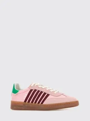Dsquared2 Boxer Sneakers In Suede And Nylon - Pink