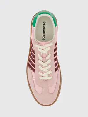 Dsquared2 Boxer Sneakers In Suede And Nylon - Pink