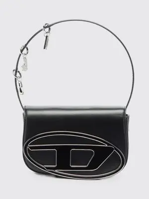 DIESEL® 1dr Mini Bag In Smooth Leather With Oval D Logo And Removable Charm - Black