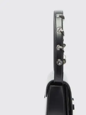 DIESEL® 1dr Mini Bag In Smooth Leather With Oval D Logo And Removable Charm - Black