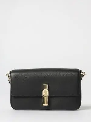 Furla Crossbody Bag With Turn Lock Closure - Black