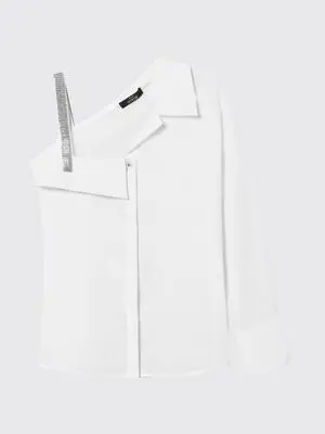 TWINSET One-shoulder Shirt With Rhinestone Embellishments - White