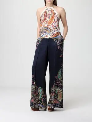Etro Palazzo Trousers In Viscose With Paisley Print