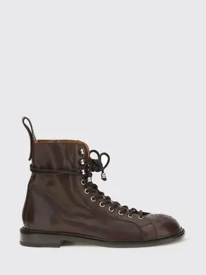 Versace Billy Leather Ankle Boots - Brown