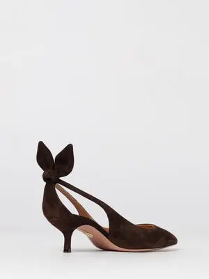AQUAZZURA Bow Detail Suede Pumps - Brown