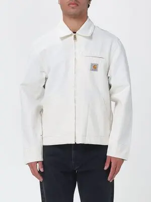 Carhartt Work In Progress Organic Cotton Canvas Jacket With Velvet Collar - White