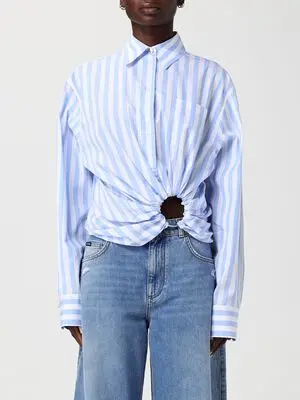 Max Mara Striped Silk Cut-out Shirt