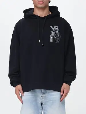 Dsquared2 Cotton Hoodie With Logo - Black