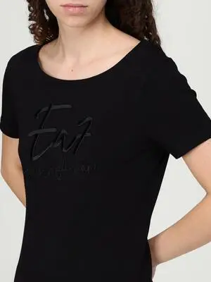 EA7 Embroidered Logo T-shirt - Black