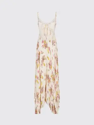 Blumarine Long Jersey Dress With Floral Print