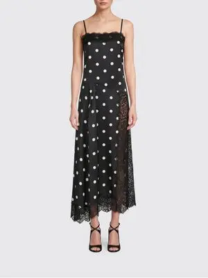 Sportmax Capo Midi Polka Dot Silk Dress - Black