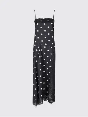 Sportmax Capo Midi Polka Dot Silk Dress - Black