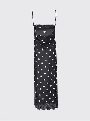 Sportmax Capo Midi Polka Dot Silk Dress - Black