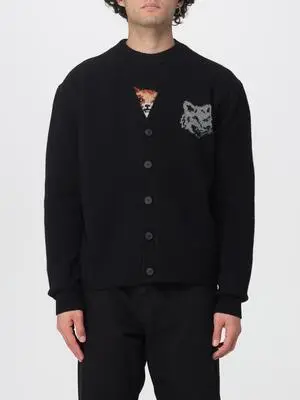 Maison Kitsuné Embroidered Fox Face Cardigan - Black