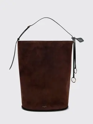 Alaïa Hip Suede Bucket Bag With Charm - Dark