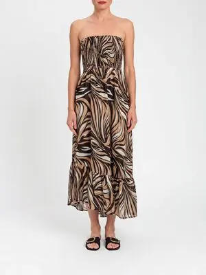 TWINSET Printed Viscose Midi Dress - Black