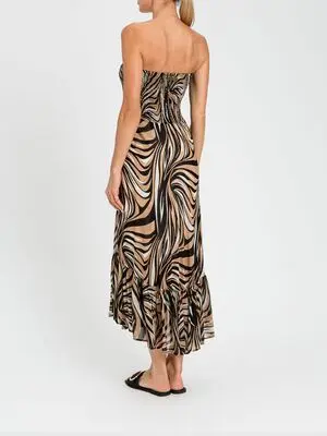 TWINSET Printed Viscose Midi Dress - Black