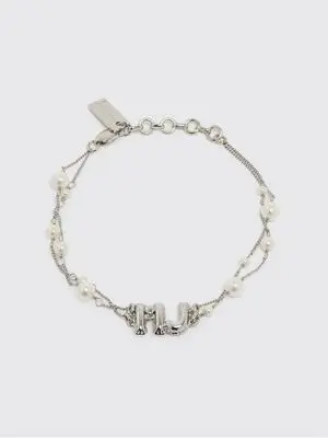Marc Jacobs Brass Bracelet With Faux Pearls - Silver
