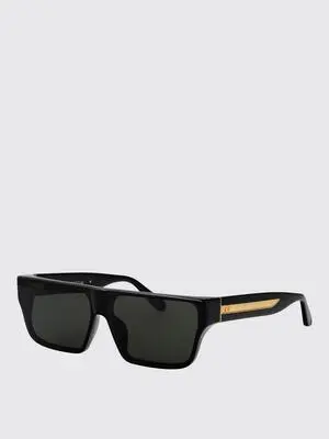 Linda Farrow Rectangular Frame Sunglasses With Gold Tone Detail - Black
