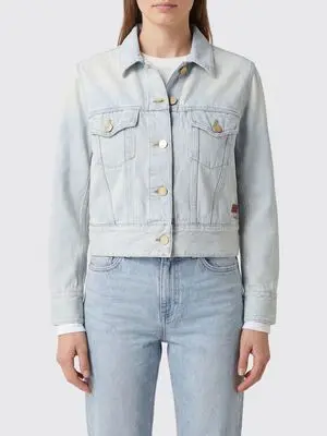 Jacob Cohen Bleached Denim Jacket With Patch Pockets And Classic Collar