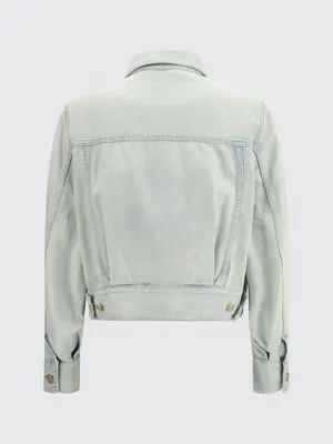 Jacob Cohen Bleached Denim Jacket With Patch Pockets And Classic Collar