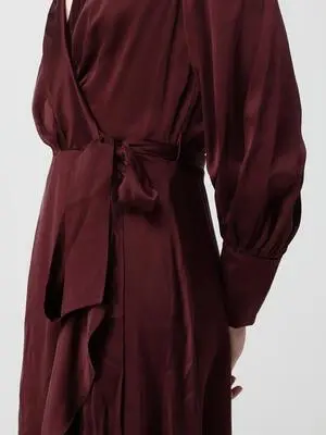 Zimmermann Silk Wrap Dress - Brown