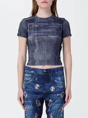 Liu Jo Printed Stretch Viscose Top - Blue