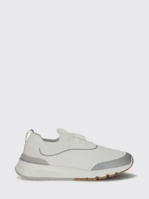 Brunello Cucinelli Stretch Cotton Knit Sneakers - White