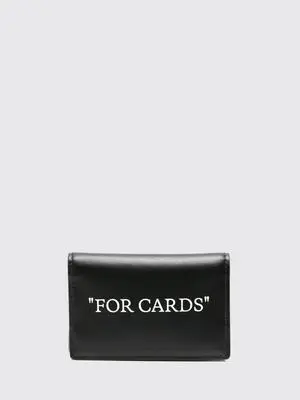 Off-White Quote Leather Credit Card Holder - Black