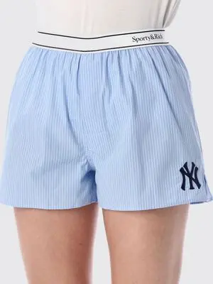 SPORTY & RICH Striped Cotton Shorts