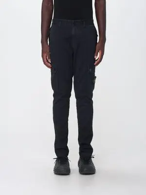 Stone Island Stone Island Stretch Organic Cotton Cargo Trousers With Compass Logo Black