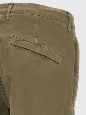 Stone Island Stretch Organic Cotton Cargo Trousers With Compass Logo - Green