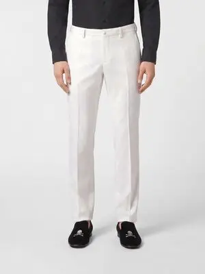 Philipp Plein Twill Chino Trousers - White