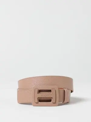Hogan Logo Buckle Leather Belt - Pink