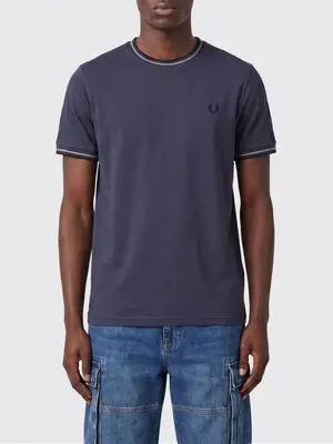 Fred Perry Cotton T-shirt With Logo - Charcoal