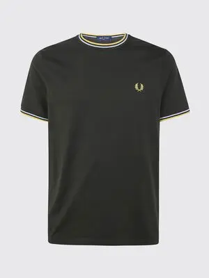 Fred Perry Cotton T-shirt With Logo - Green