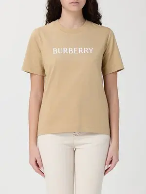 Burberry Basic Cotton T-shirt With Logo - Beige