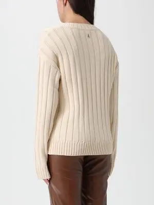 Patrizia Pepe Ribbed V-neck Pullover - White
