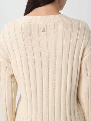 Patrizia Pepe Ribbed V-neck Pullover - White
