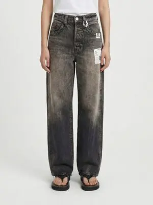 Mihara Yasuhiro Vintage Denim Jeans With Appliqués