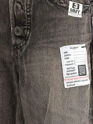 Mihara Yasuhiro Vintage Denim Jeans With Appliqués