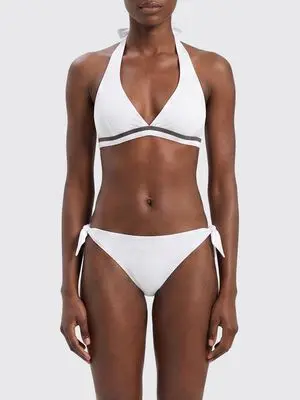 Brunello Cucinelli Triangle Bikini Top With V-neck And Decorative Monili