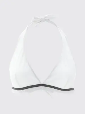 Brunello Cucinelli Triangle Bikini Top With V-neck And Decorative Monili