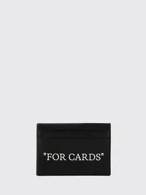 Off-White Quote Leather Credit Card Holder - Black