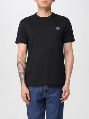 Fred Perry Cotton T-shirt With Mini Logo Black