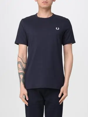 Fred Perry Cotton T-shirt With Mini Logo - Blue 1