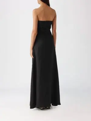 Ermanno Scervino Off-the-shoulder Embroidered Linen Gown - Black