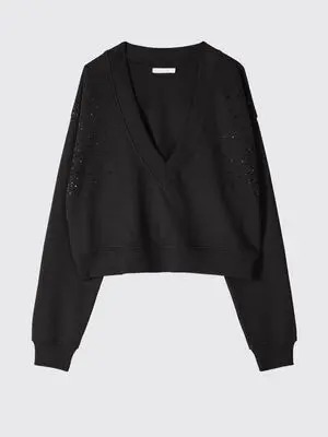 Patrizia Pepe Embellished V-neck Sweatshirt