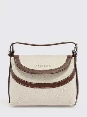 Orciani Canvas And Leather Nana Bag - Cocoa